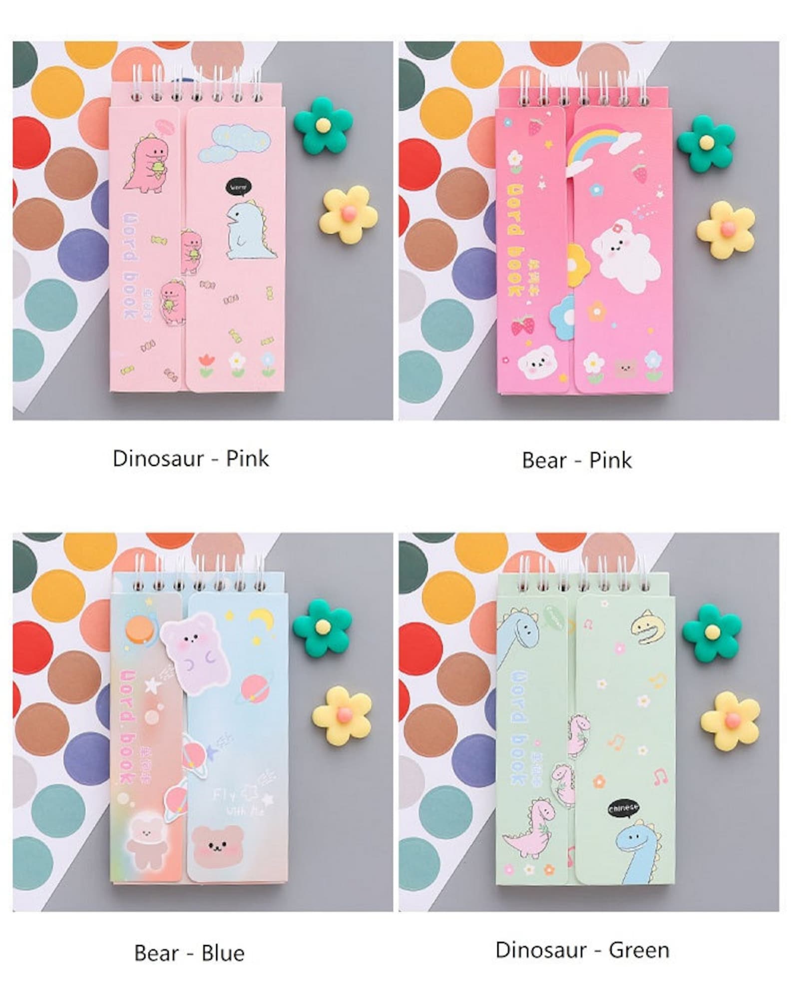 Cute Vocabulary Word Book Learning New Language Study Cards | Etsy