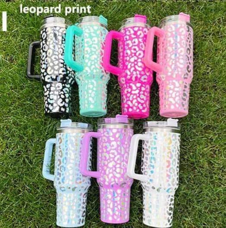 40oz Leopard Laser Engraved Holographic Tumbler - Etsy