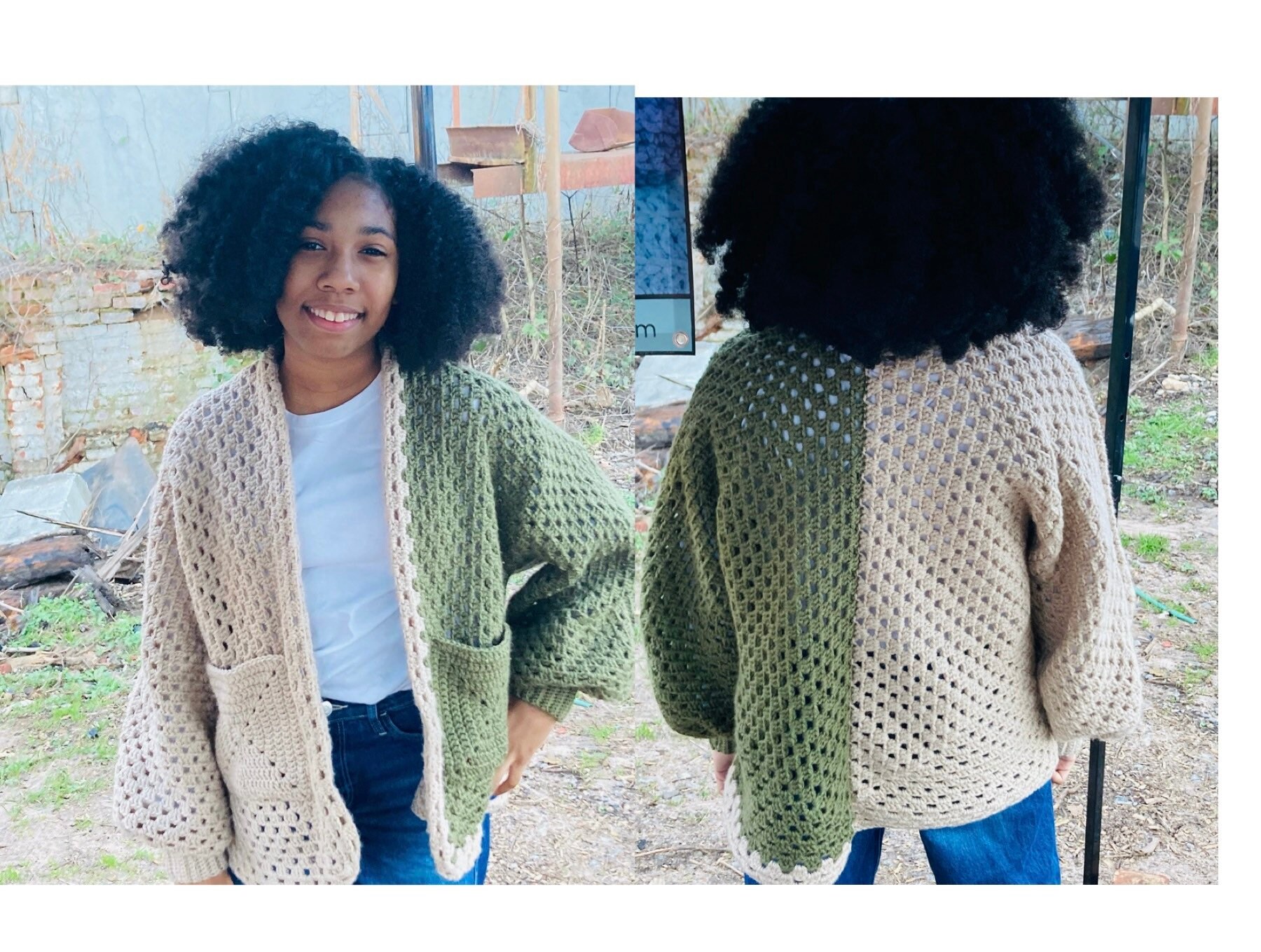 Hexagon Cardigan, Handmade Crochet Sweater, Granny Hexagon Cardigan ...