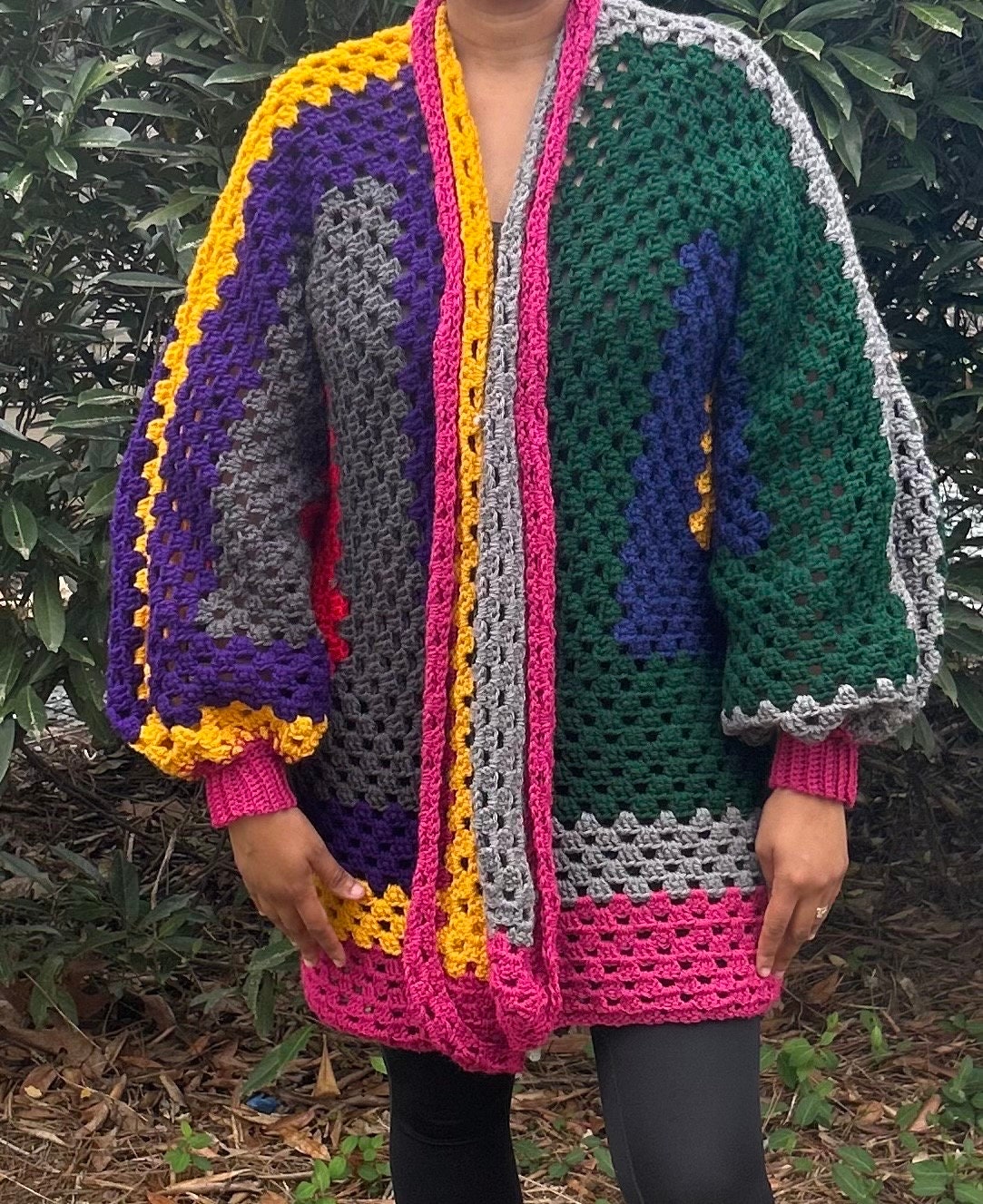 Hexagon Cardigan, Handmade Crochet Sweater, Granny Hexagon Cardigan ...