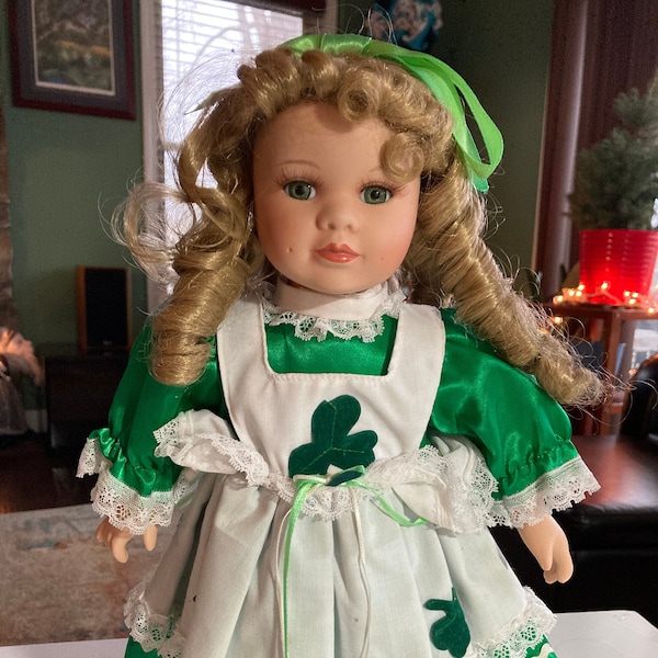 Green Dress Porcelain Doll - Etsy