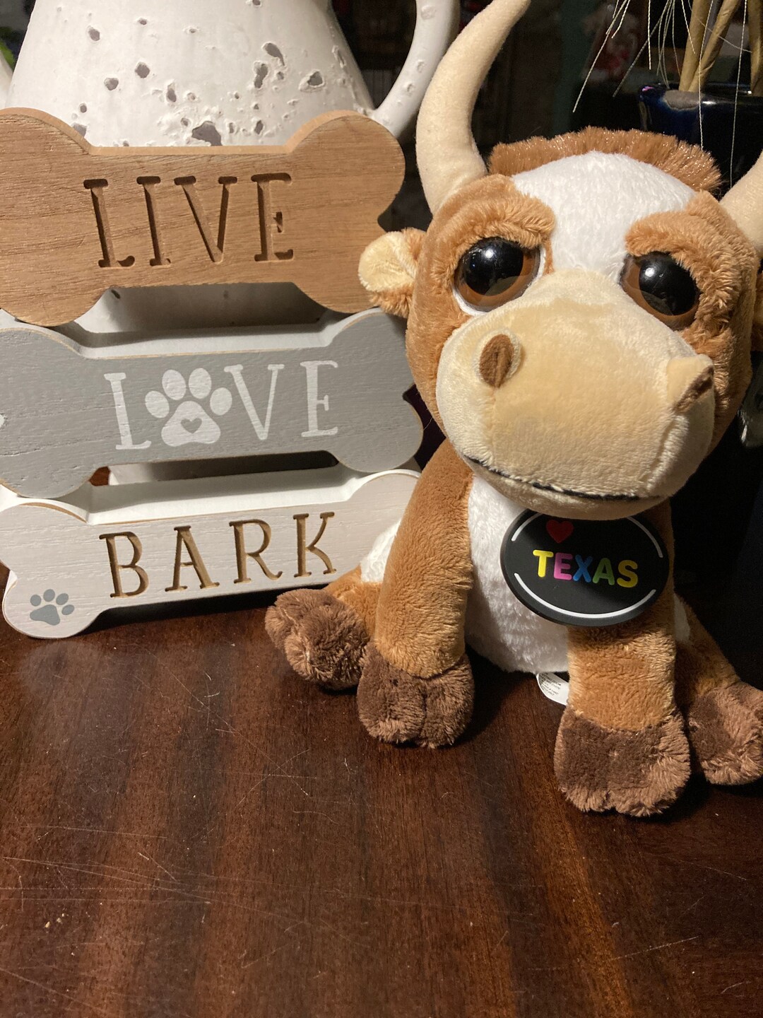 The Petting Zoo Plush Texas Long Horn Bull Cow 9 Stuffed Toy Animal ...