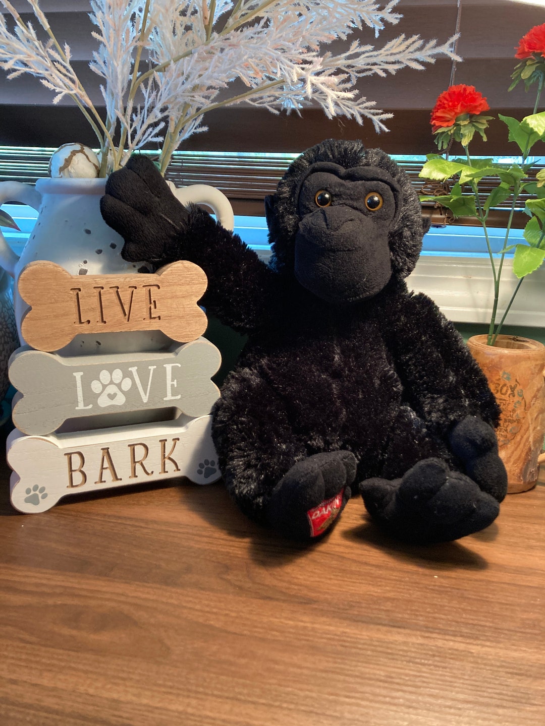 Dakin Goffa International Plush Gorilla Black Stuffed Monkey 15” Beanie ...