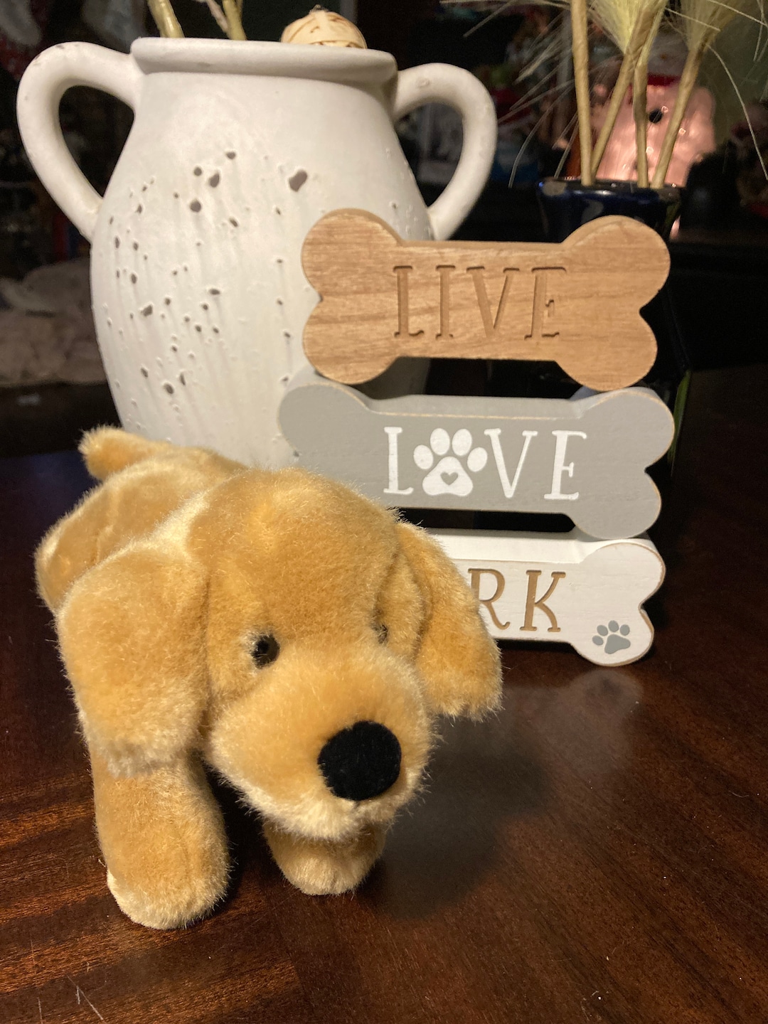 Russ 9” Puppy Dog Stuffed Plush Toy Animal Doggie With Black Collar ...