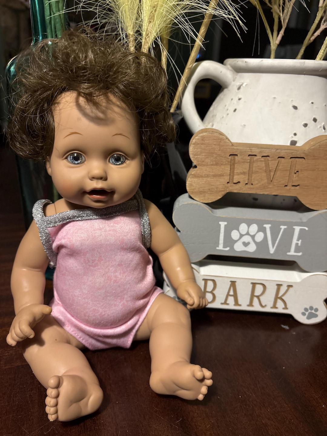 Playmates Toys 12” Baby Doll Baby so Beautiful in Bathing Suit Brown ...
