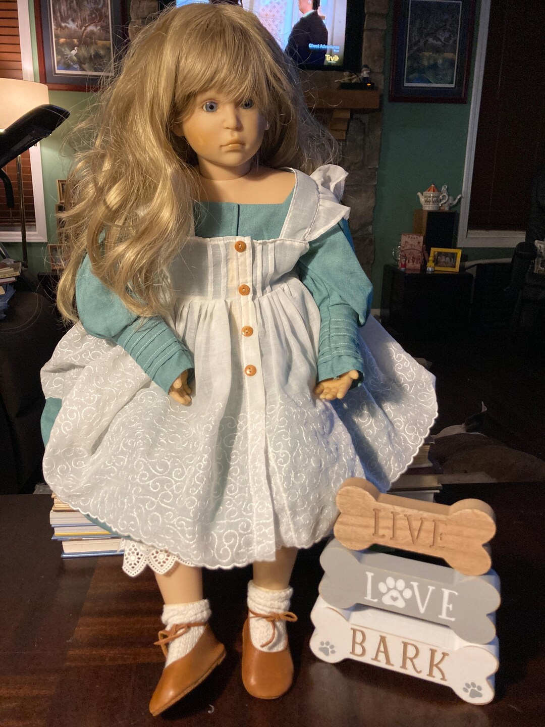 Zapf Creations Vintage Large Doll 29” Vinyl Head Limbs Cloth Body Green ...