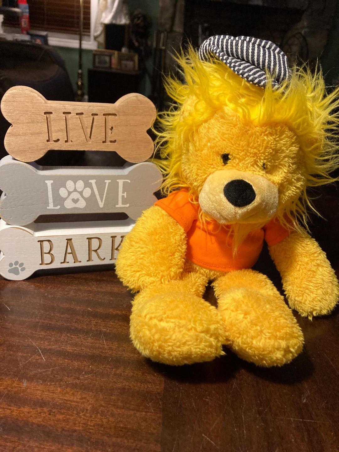 Gund 16” Lionel Train Lion Engineer Plush Toy Animal Yellow Stuffed ...