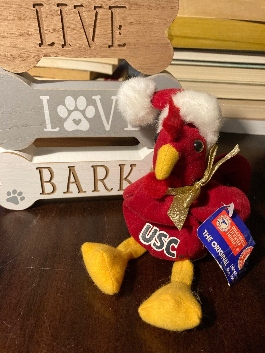 The Original College Bean Bag Mascot 8” USC Rooster Gamecock in Santa ...