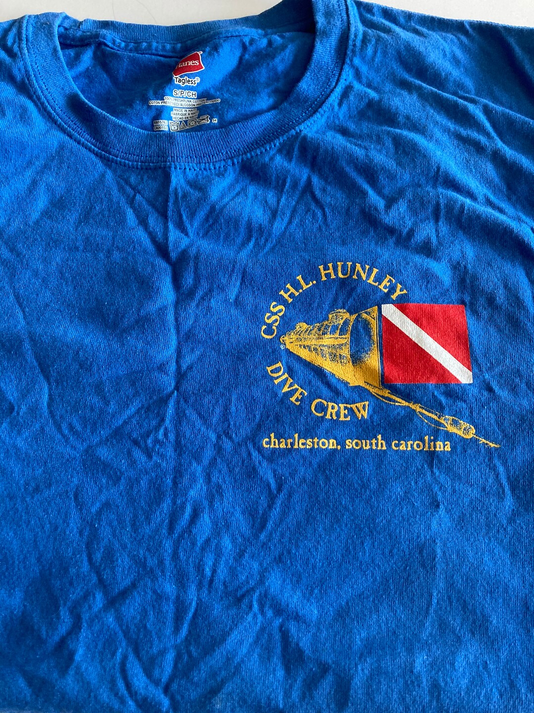 CSS HL Hunley Dive Crew Charleston SC Small T-shirt Submarine Civil War ...