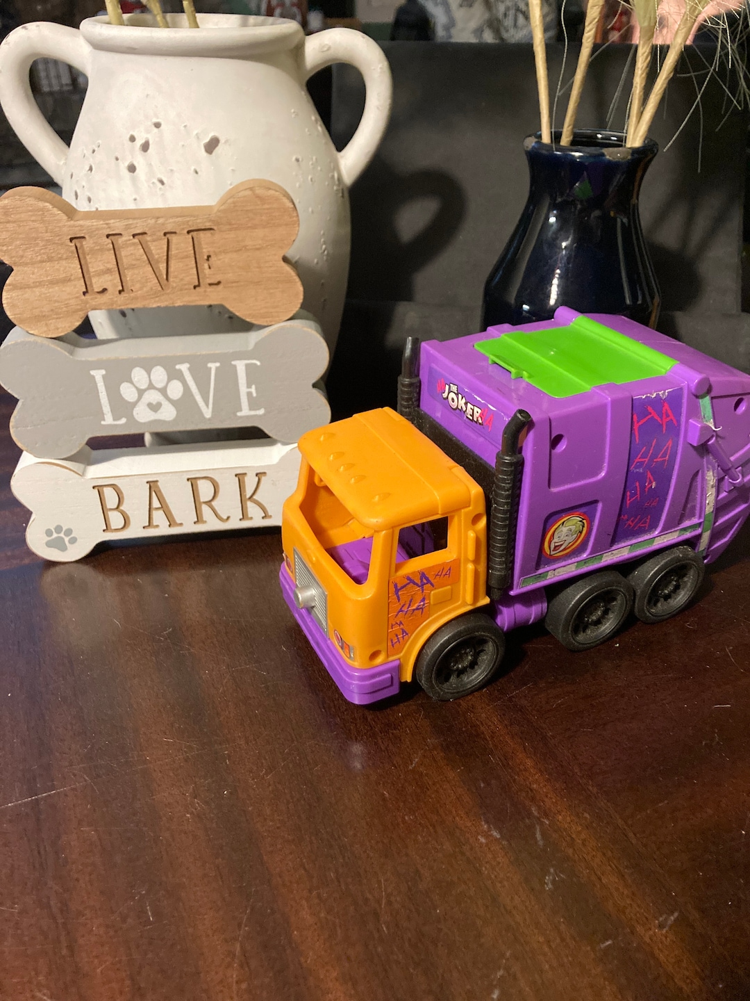 Fisher Price Joker Garbage Truck Orange Purple DC Comics Joker Toy ...