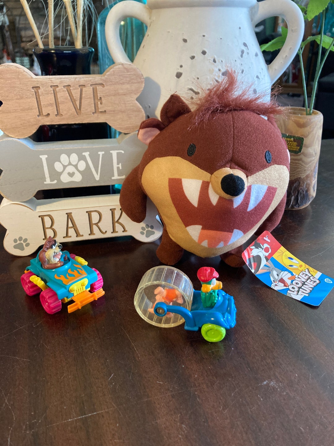 Looney Tune Lot of 3 Items 7” Taz Plush by Toy Factory Taz Plastic Toy ...