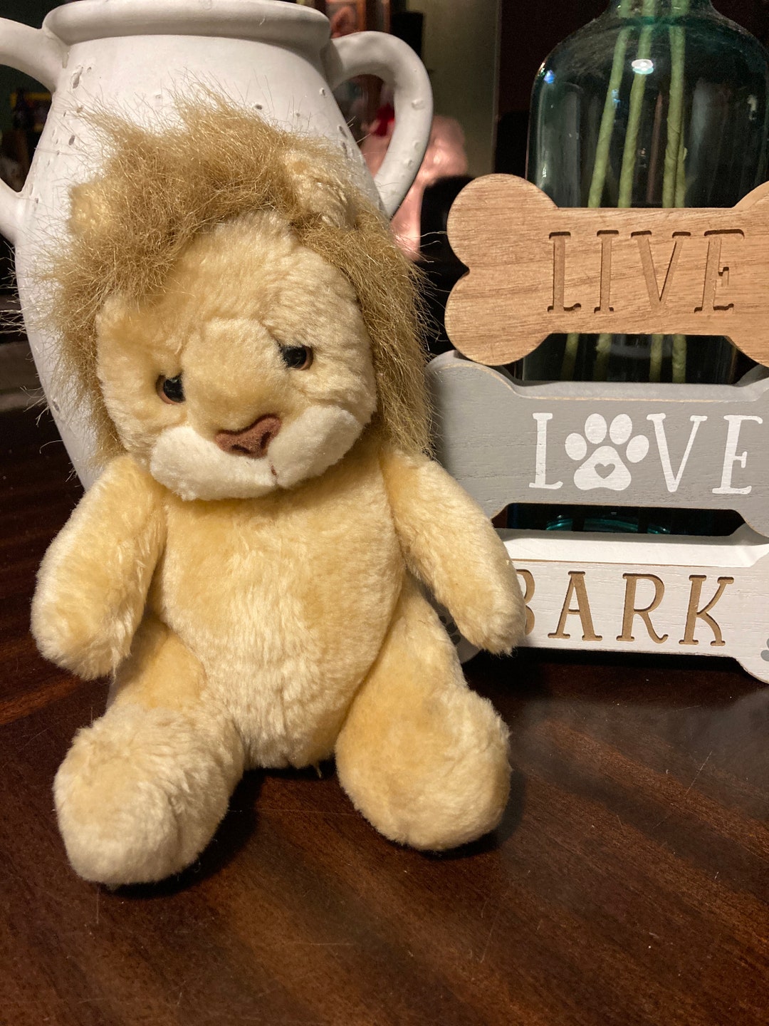 Caltoy Roly Poly Lion Stuffed Plush 9” Vintage Plush Animal RARE Beige ...