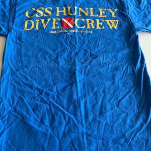 CSS HL Hunley Dive Crew Charleston SC Small T-shirt Submarine Civil War ...