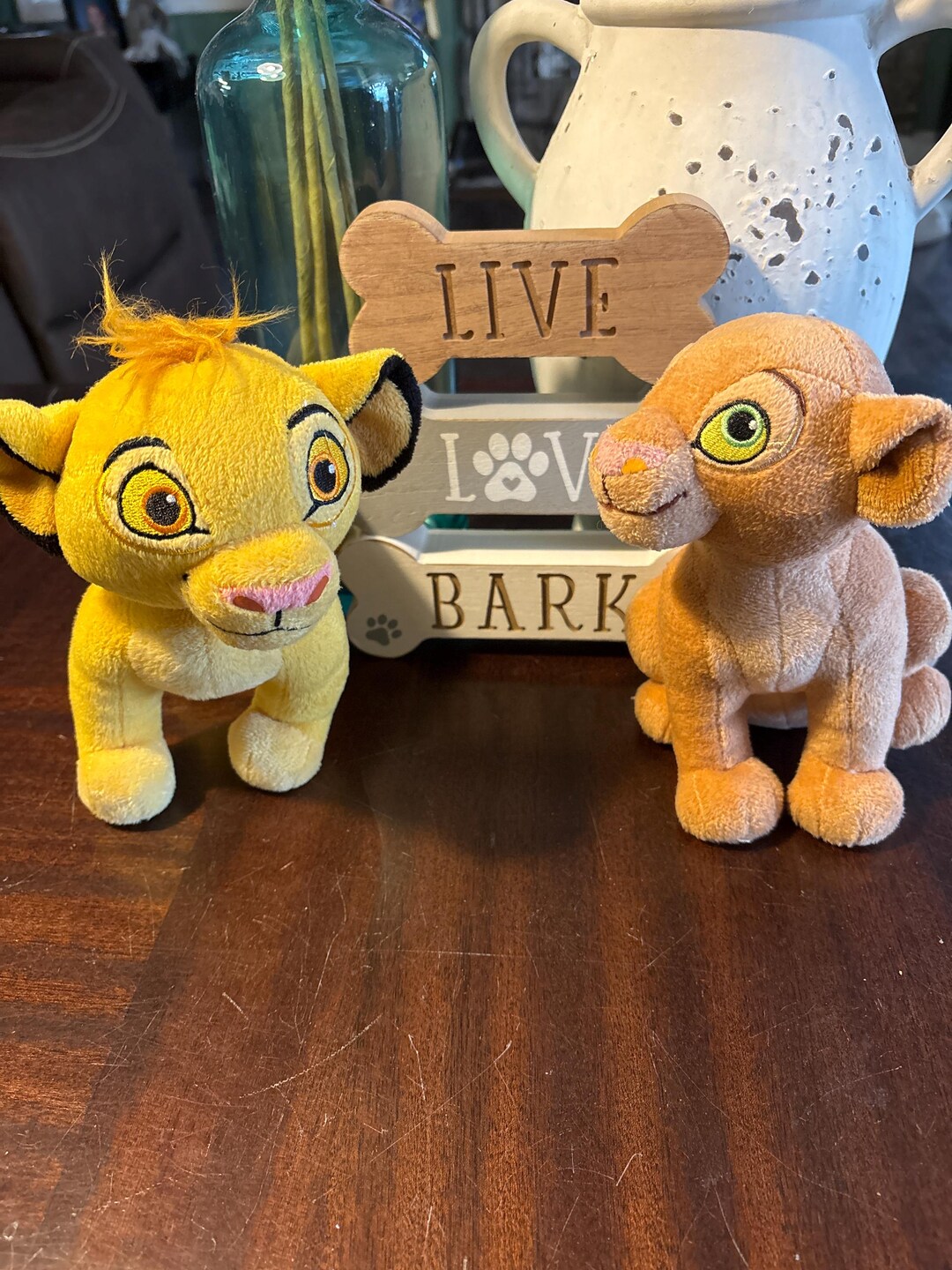 Disney Set of 2 Lion King Plush Stuffed Animals Nala and Simba 7” Young ...