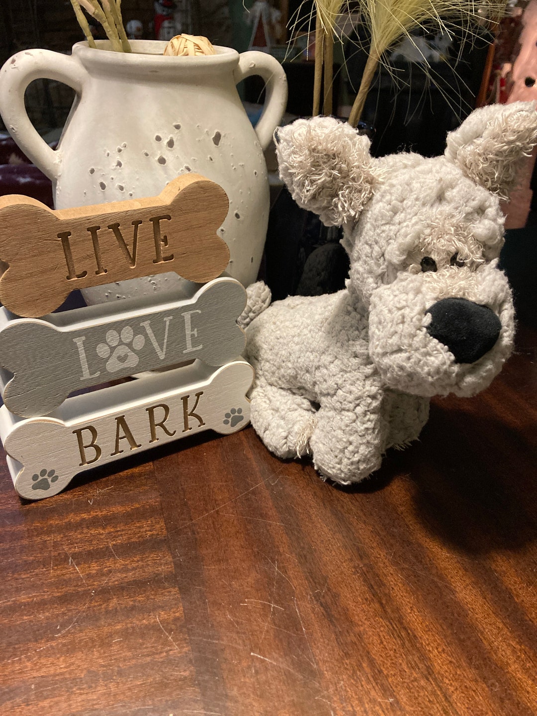 Mascot Factory Plush 10” Gray Dog Stuffed Grey Schnauzer With Posable ...