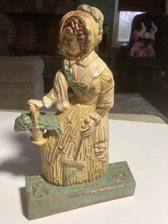 Iron Heavy Metal Cast Iron Lady 11 Tall With Umbrella and - Etsy