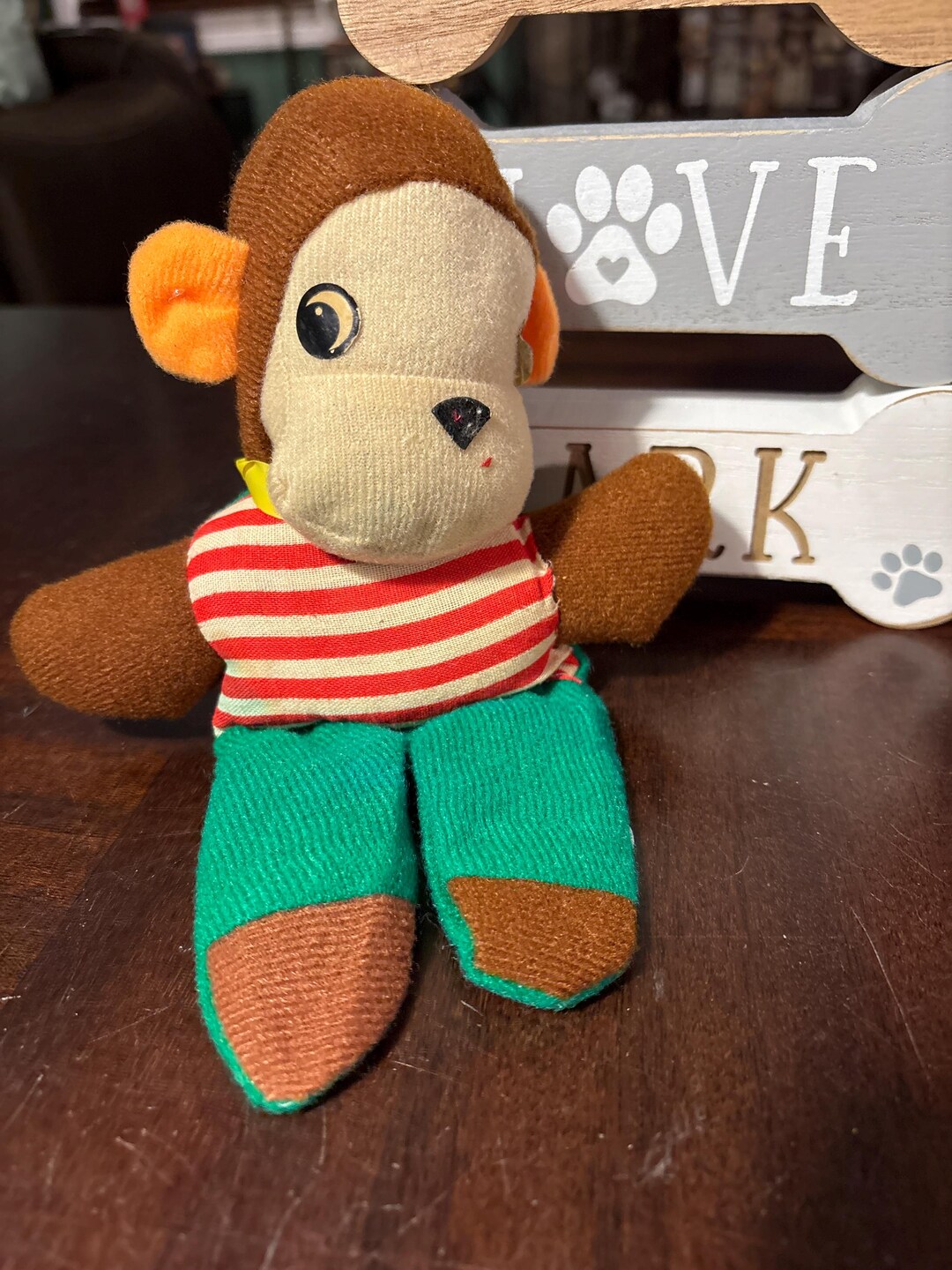 Novelty Fair Prize 9” Monkey Carnival Win Vintage 1960’s Red White ...