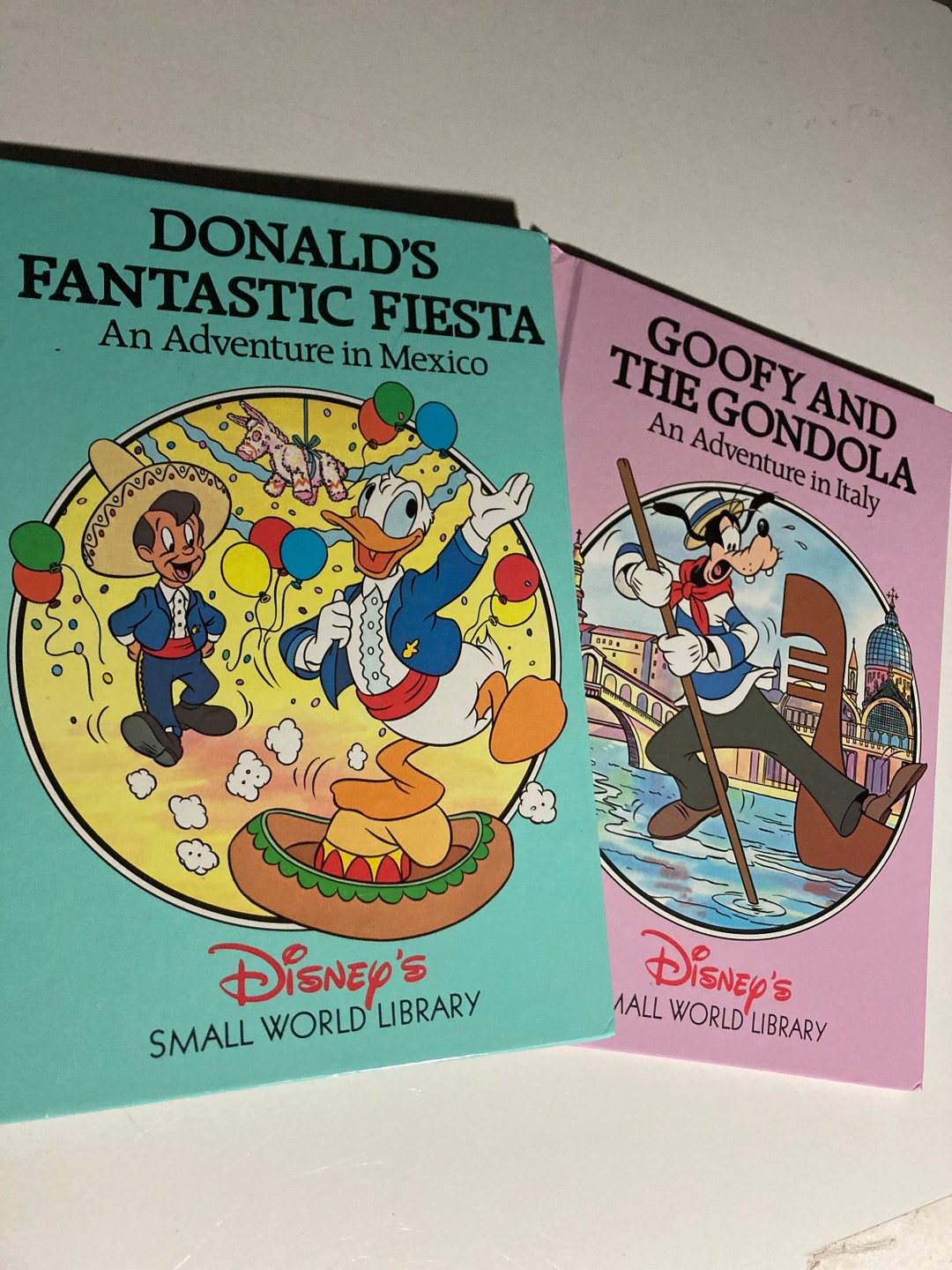 Disney’s Small World Library Lot of 2 Hardback Books Goofy Gondola ...