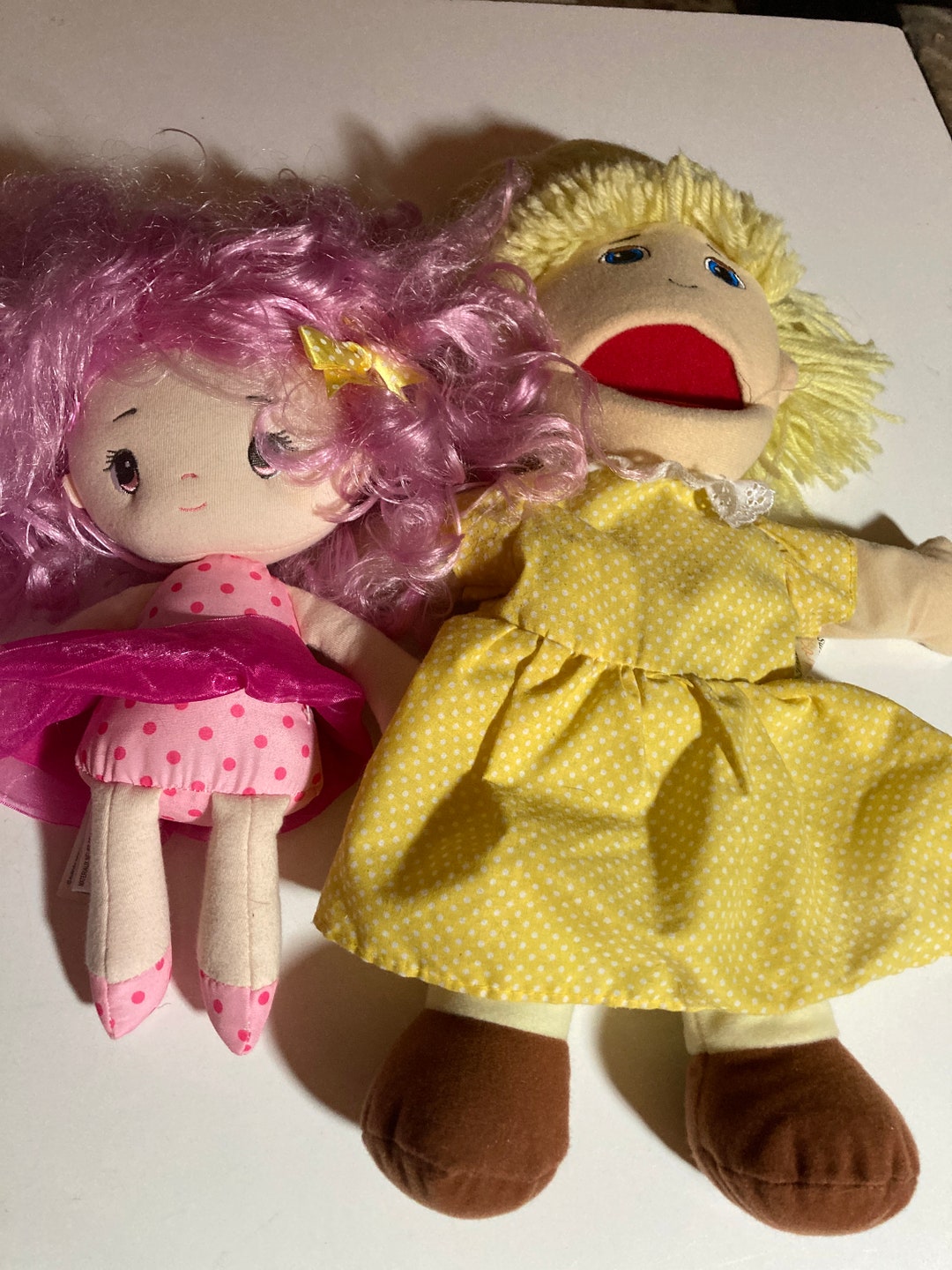 Puppet Girl Hand Puppet Doll Blond Yellow Dress 14” Tall Aurora 11 ...
