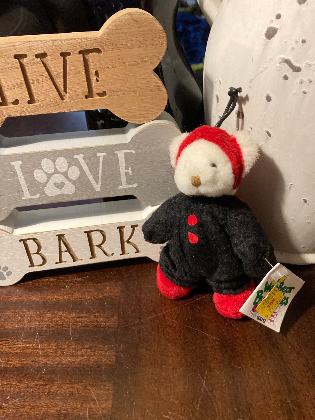 Ganz Wee Bear Buggable 5.5” White Teddy Bear Dressed as Lady Bug ...