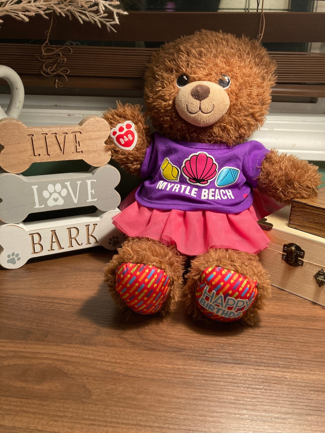 Build a Bear Happy Birthday Teddy Bear 16” Plush Stuffed Toy Animal ...