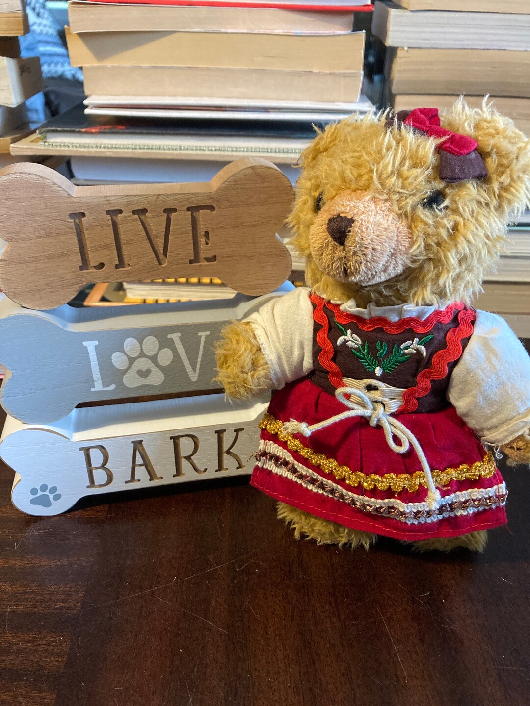 Euro Souvenirs 9” Plush Bear Girl Bear German Bear Dress Stuffed Toy ...