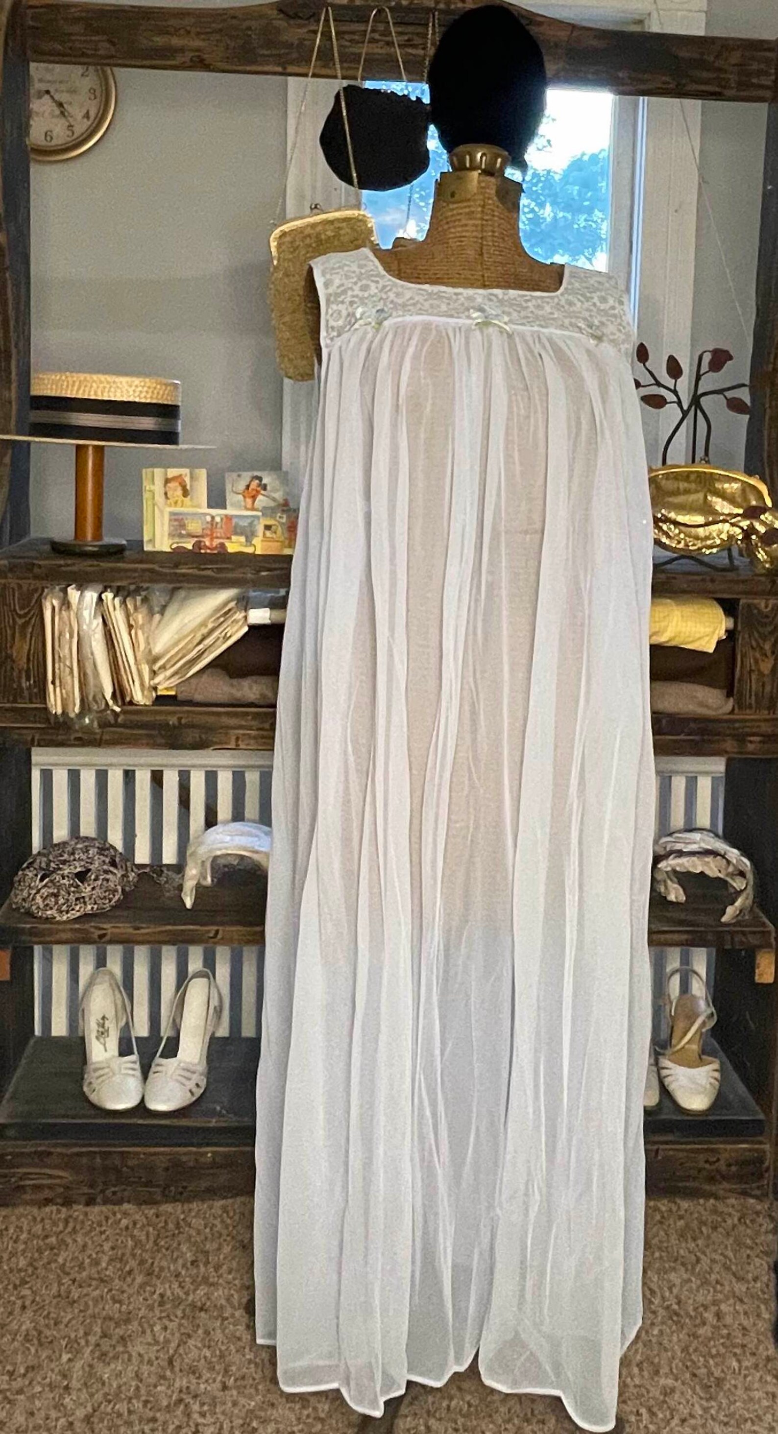 Mid 1960s Early 1970s Light Blue Sheer Peignoir Set Etsy