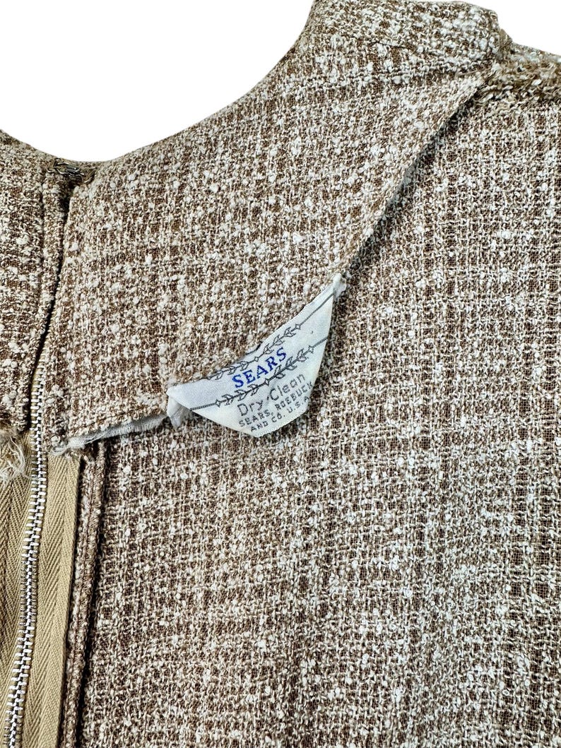 Small to Medium Vintage Late 1950s Tweed Dress With Statement Buttons ...