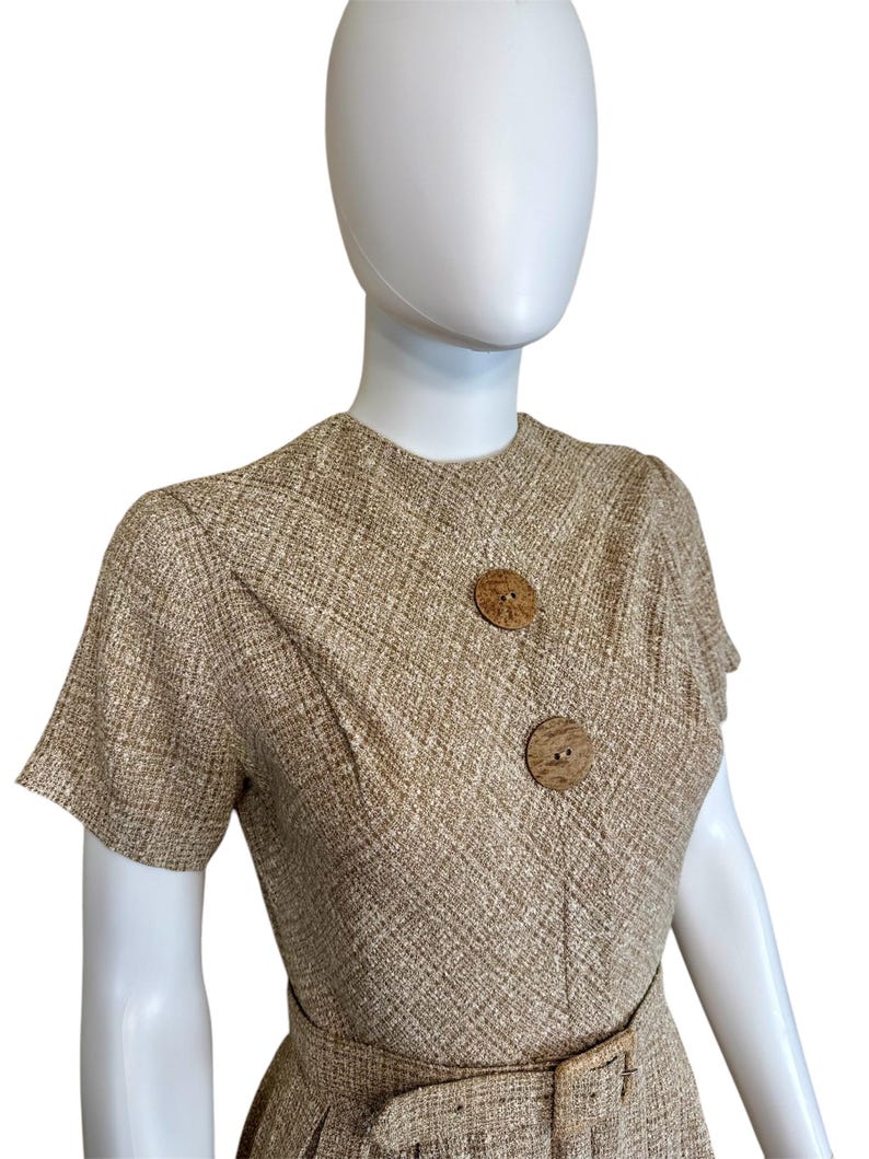 Small to Medium Vintage Late 1950s Tweed Dress With Statement Buttons ...