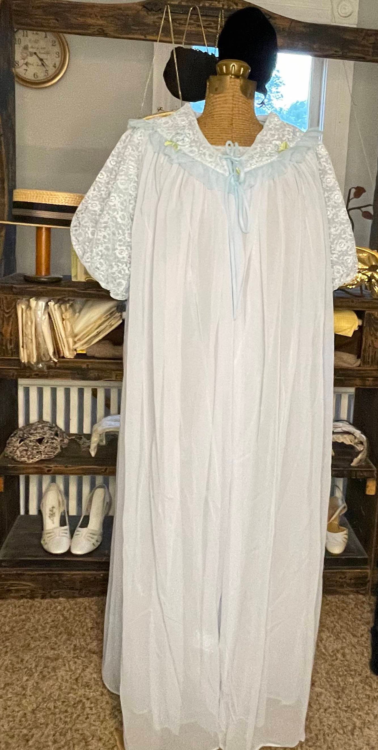 Mid 1960s Early 1970s Light Blue Sheer Peignoir Set Etsy