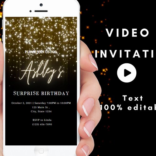 Animated Birthday Invitation Video Party Invitation With - Etsy