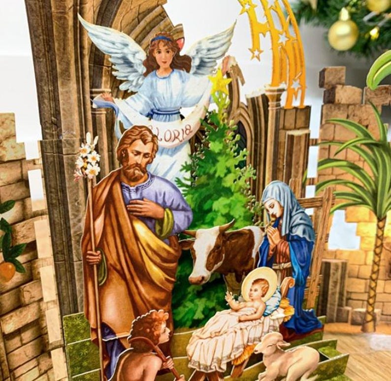 Exquisite 3D Pop-up Nativity Christmas Cards – Handcrafted Holy Scene ...