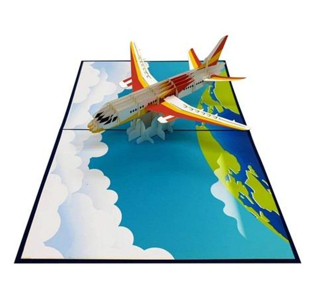 3D Airplane Pop up Card: Aviation Gift for Pilots & Travel Lovers - Etsy