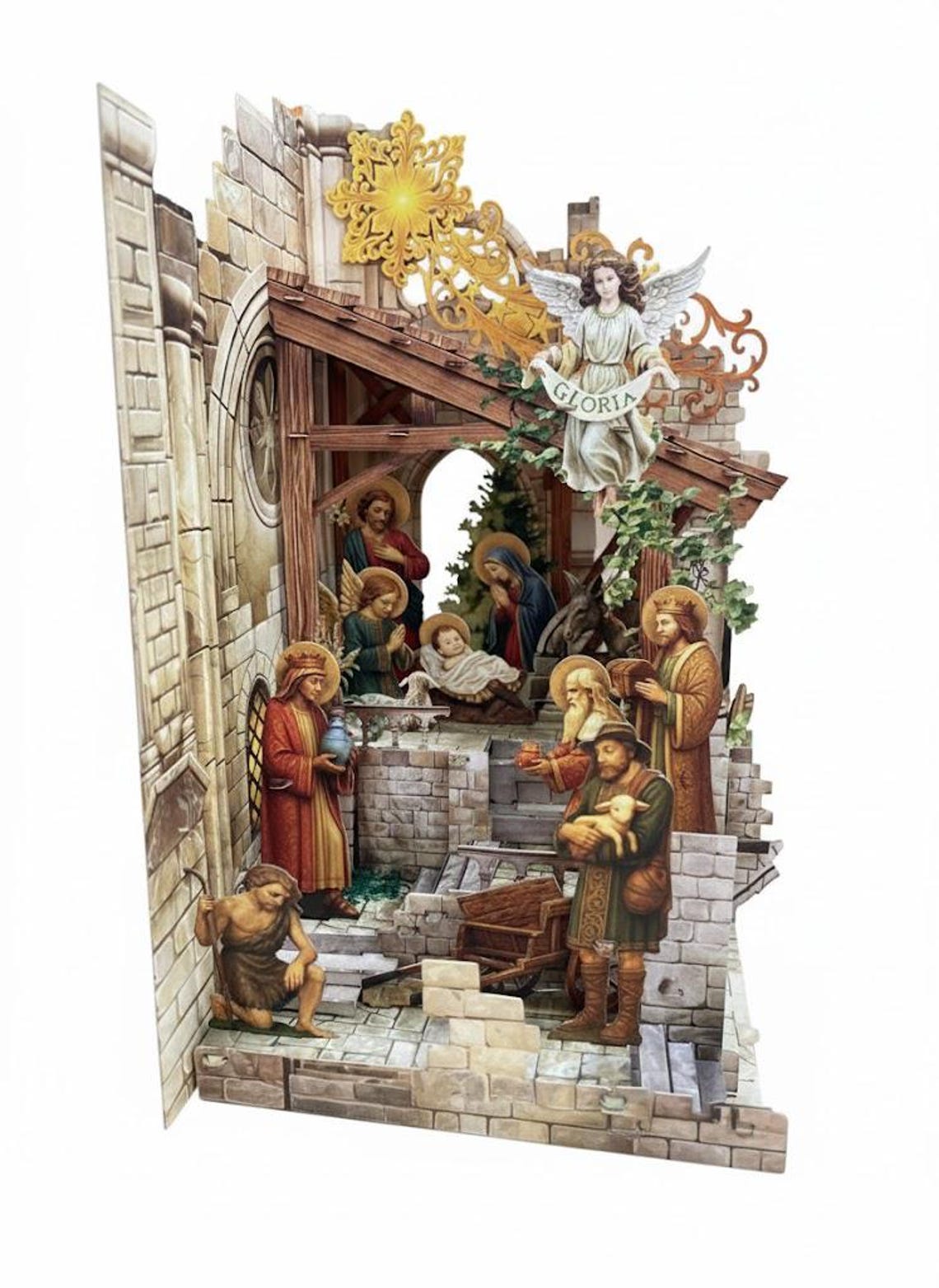 3D Pop-up Nativity Scene Card – Bethlehem Stable, Holy Family - Etsy