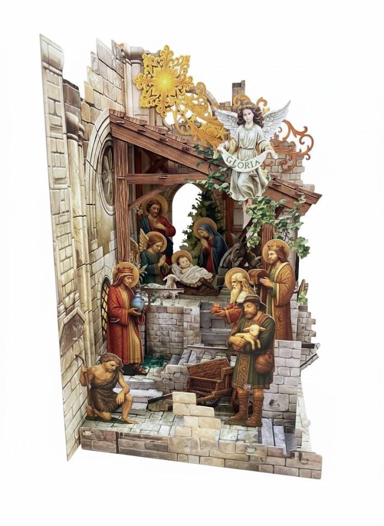 3D Pop-up Nativity Scene Card – Bethlehem Stable, Holy Family - Etsy