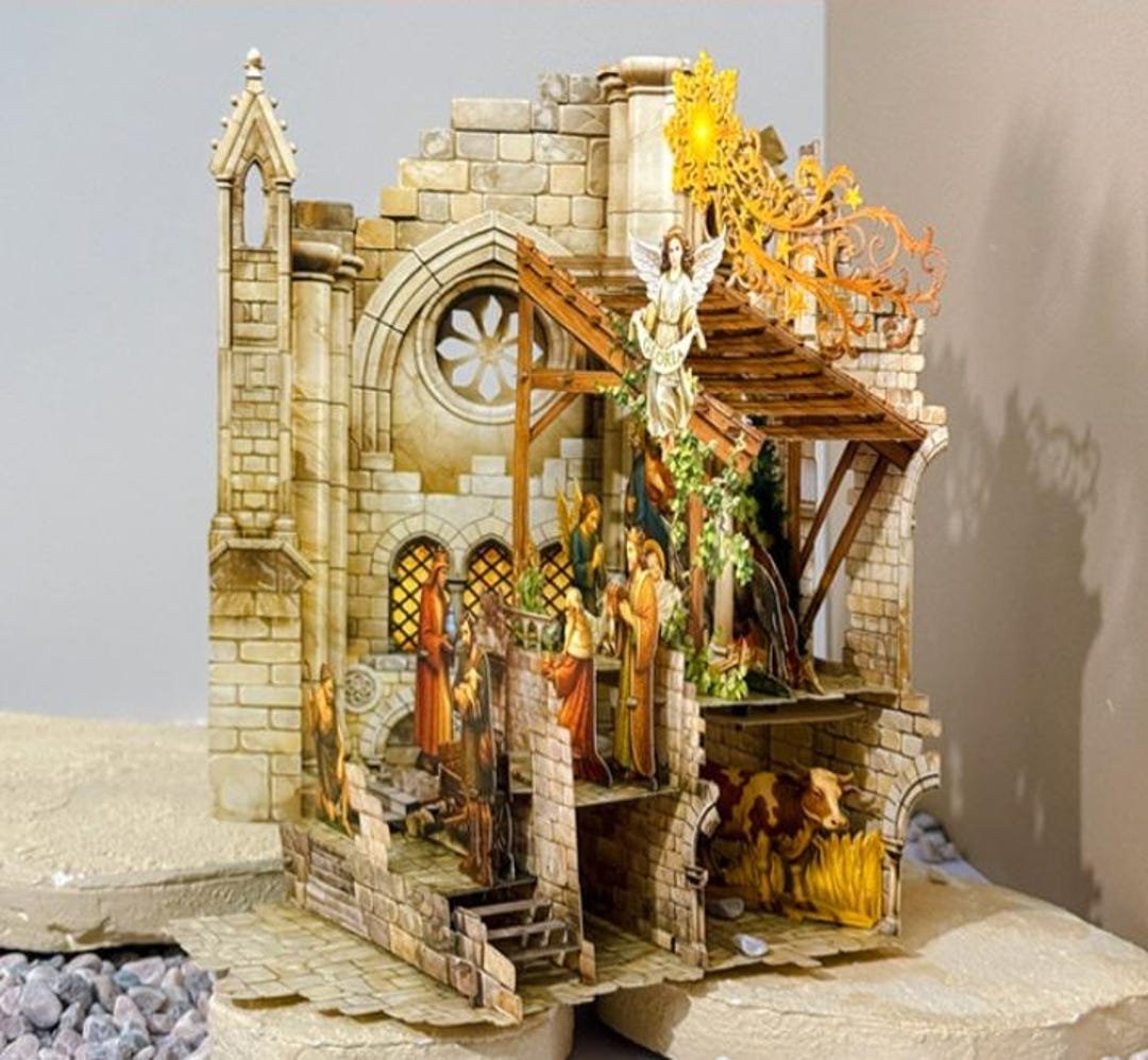 3D Pop-up Nativity Scene Card – Bethlehem Stable, Holy Family - Etsy