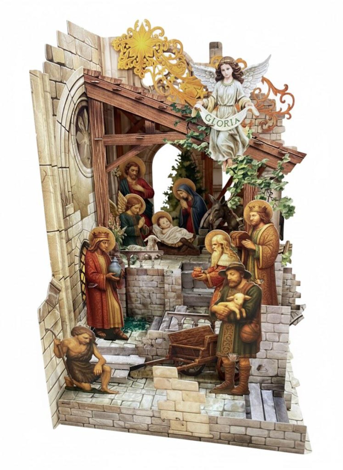 3D Pop-up Nativity Scene Card – Bethlehem Stable, Holy Family - Etsy