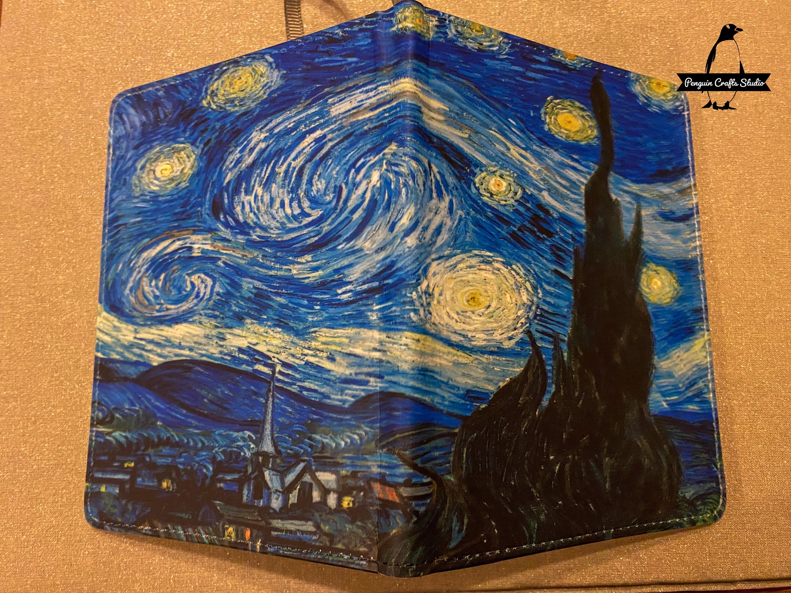 Starry Night Vincent Van Gogh Custom Double Sided Faux Leather Journal ...