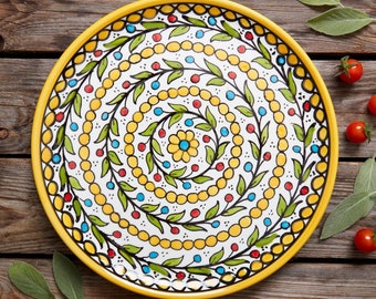 Palestine Hand Painted Floral Yellow Ceramic Salad Plate - Etsy