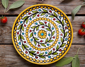 Palestine Hand Painted Floral Yellow Ceramic Salad Plate - Etsy
