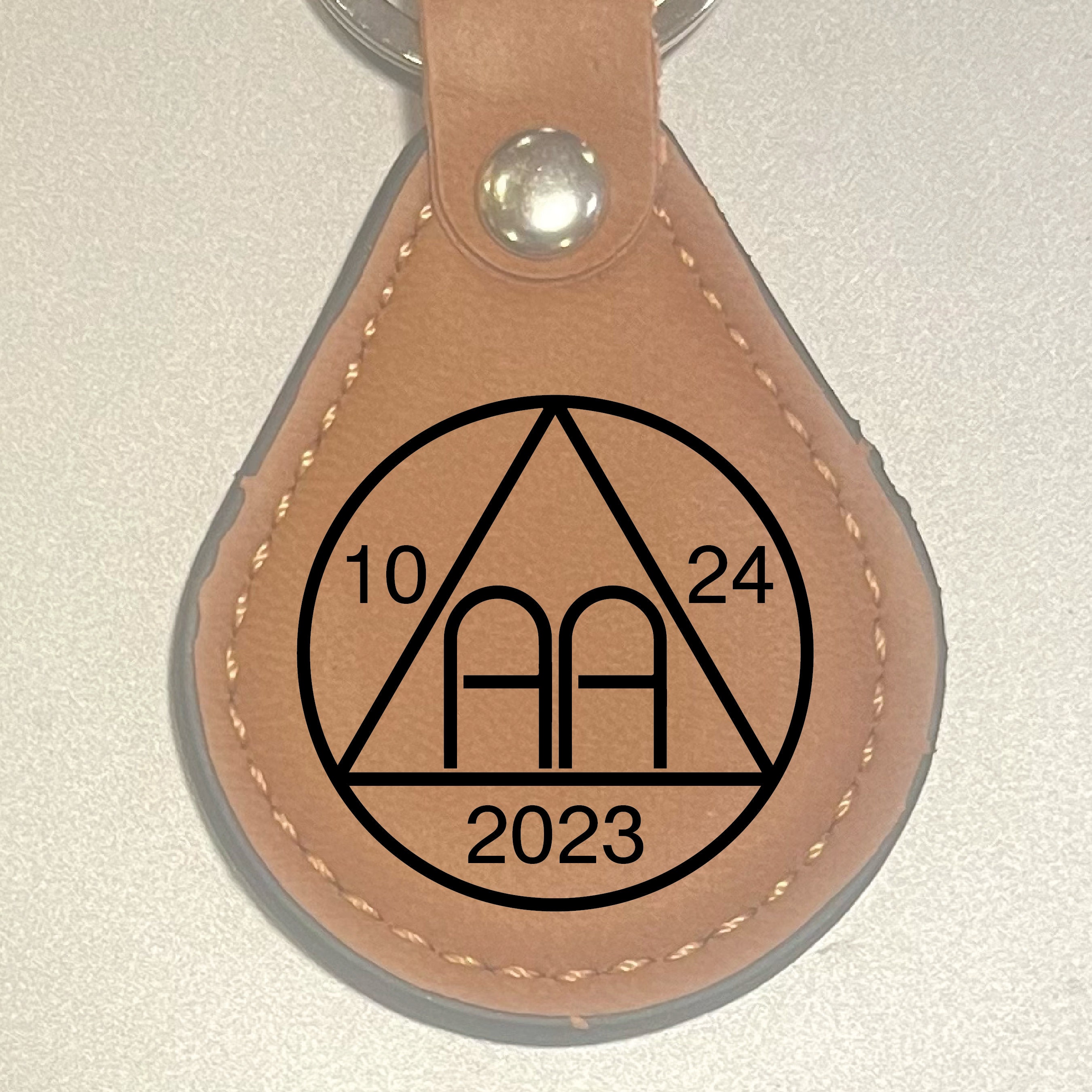 Laser Engraved AA Key Chain With Sobriety Date - Etsy