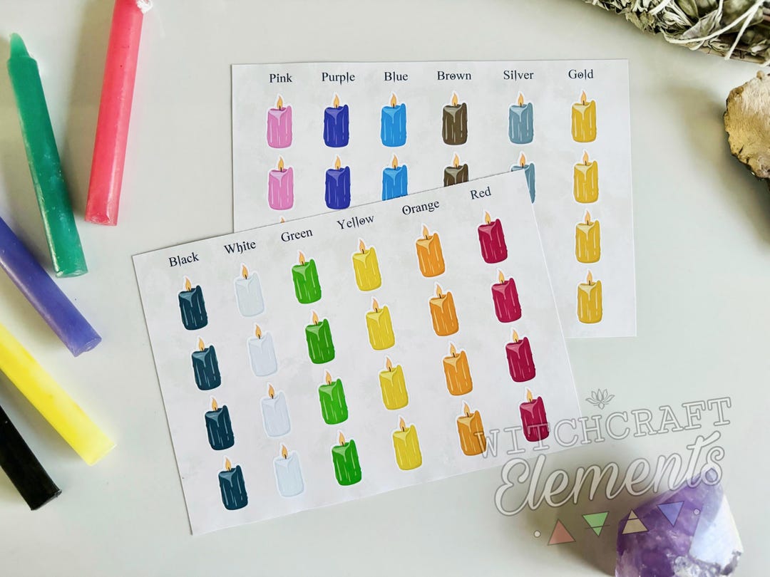 Candle Colours Sticker Sheets - Book of Shadows Correspondence Stickers ...