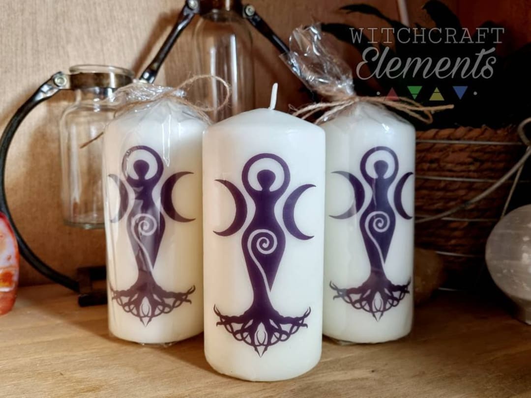 Goddess Altar Candle - Devotional Pillar Candle - Wiccan Deity, Spiral ...