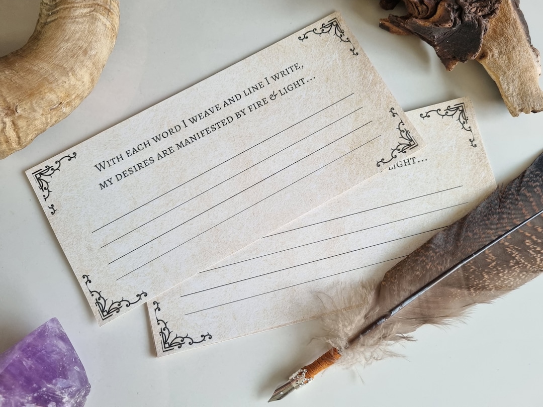 Manifestation Spell Papers - 10 Write and Burn Wish Slips, Vintage ...