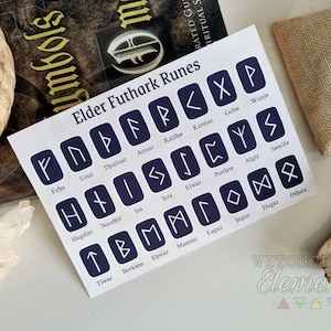 Elder Futhark Runes Sticker Sheet - Witchcraft Correspondence Stickers ...