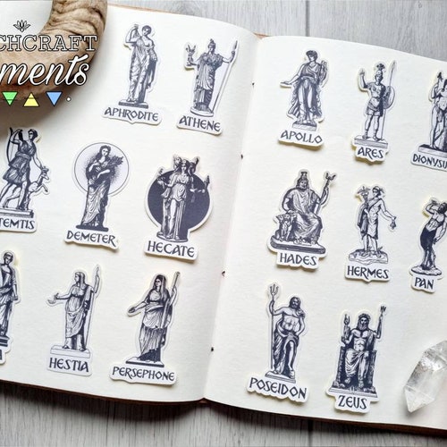 Greek Gods & Goddesses Sticker Bundle 16 Deity Illustrations - Etsy