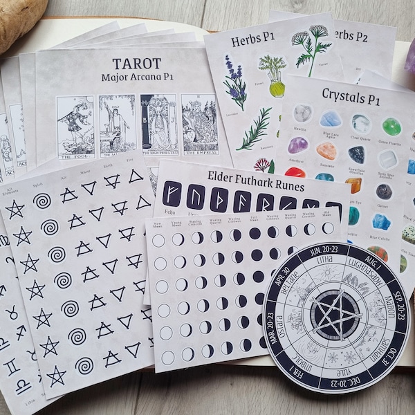 Grimoire Stickers - Etsy UK