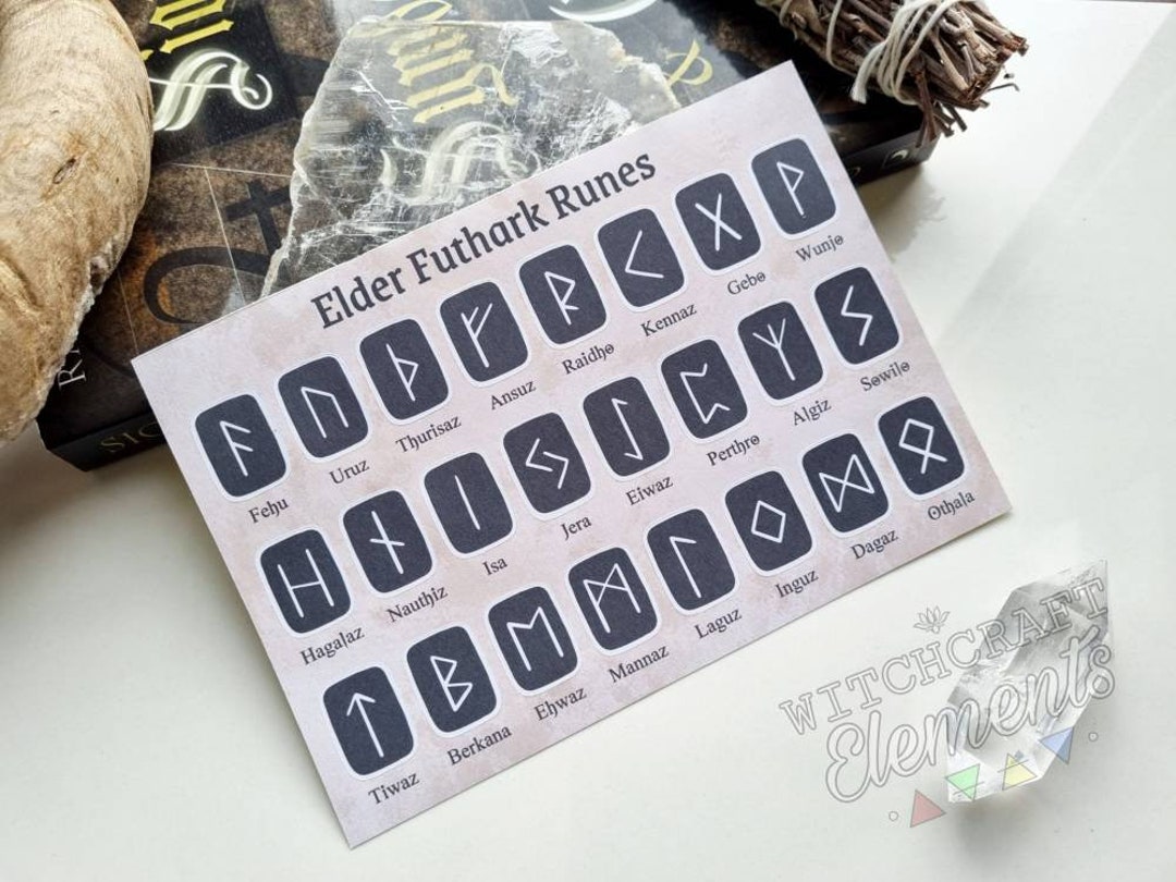 Elder Futhark Runes Sticker Sheet Witchcraft Correspondence Stickers ...