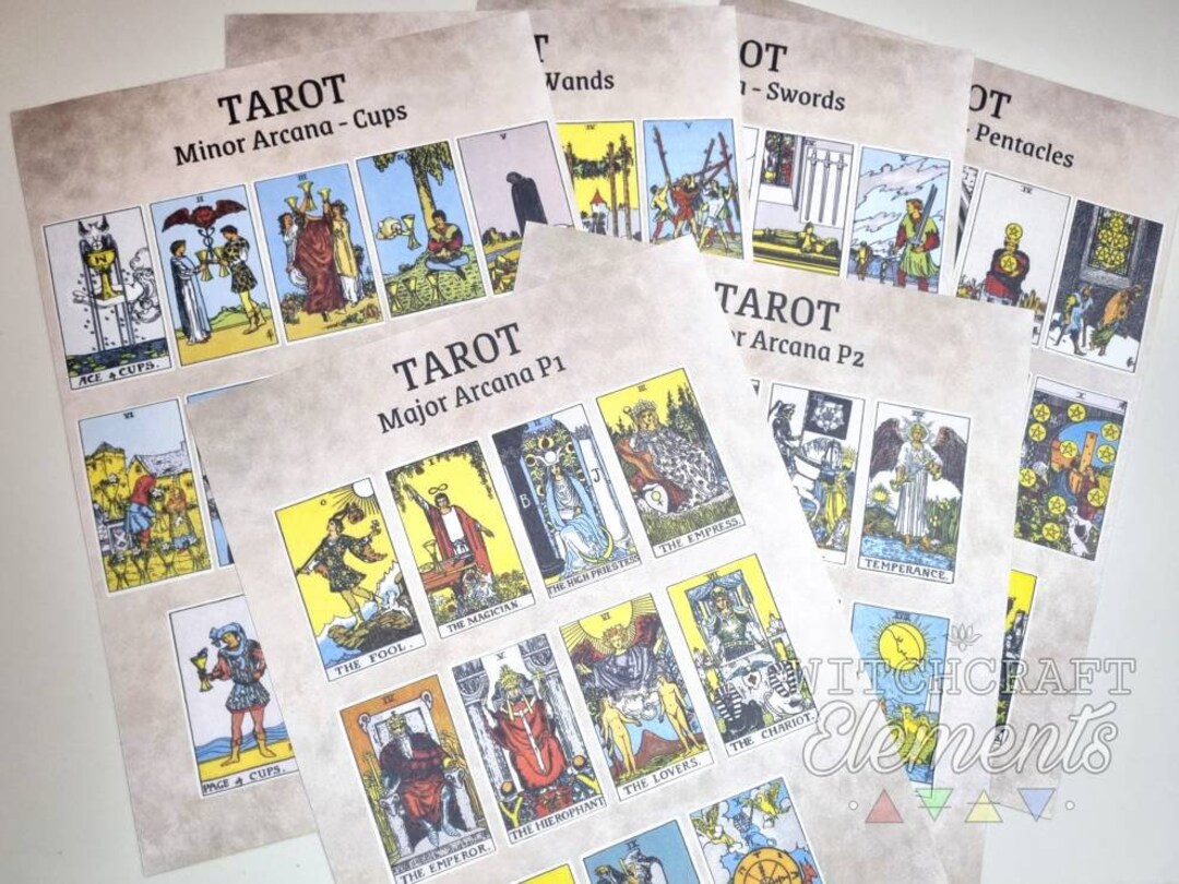 Traditional Tarot Card Stickers Full Colour RWS Deck, 78 Stickers ...