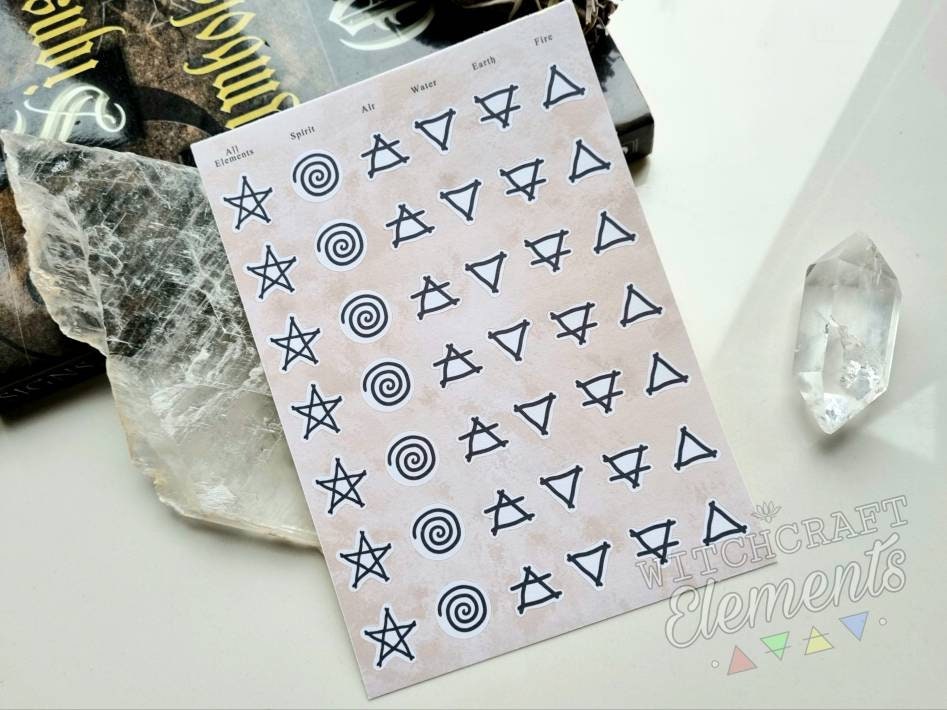 Elemental Sticker Sheet Earth Air Fire Water Spirit - Etsy